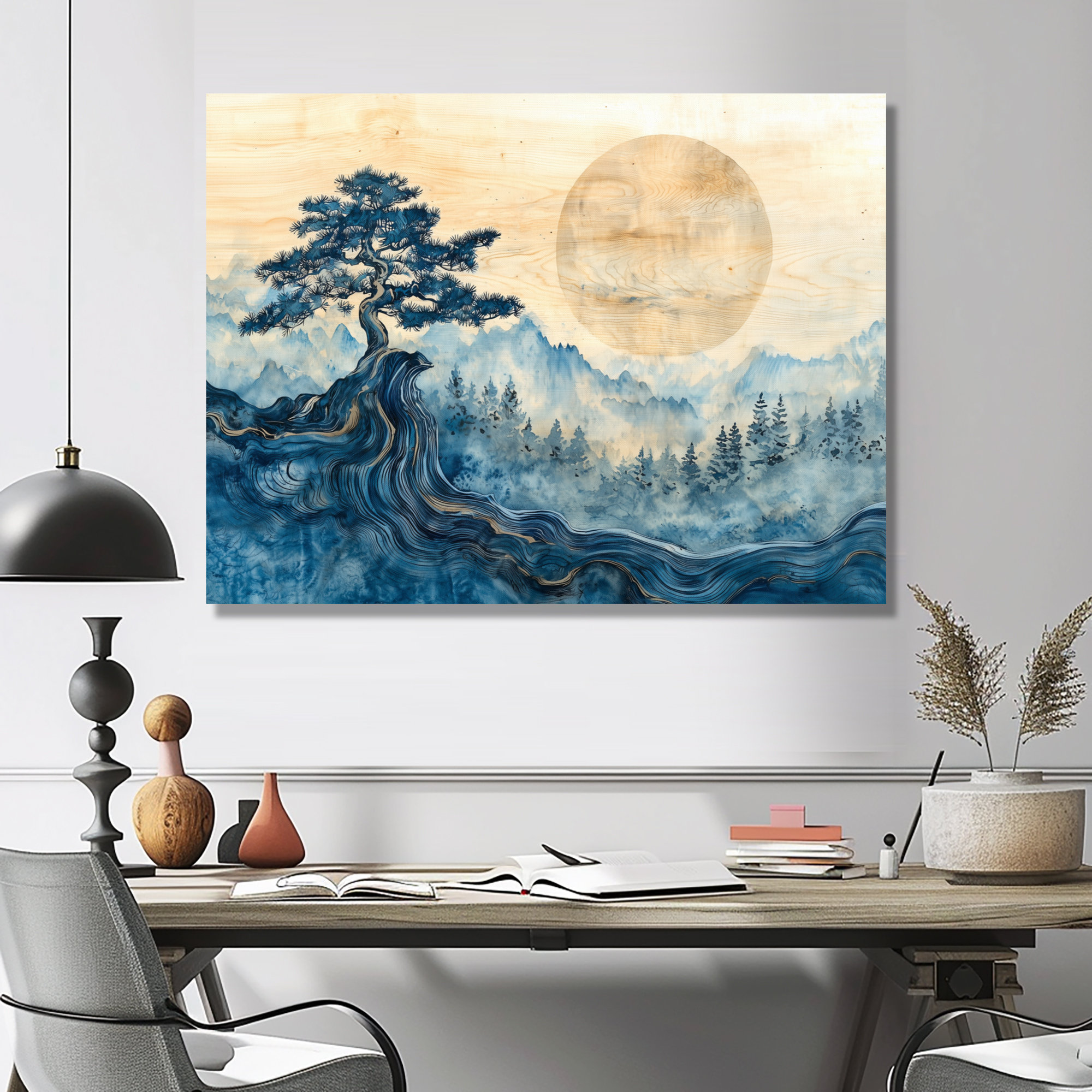 Millwood Pines Japan Art Samarai Landscape Serenity II - Japan Wall Art for Living Room | Wayfair