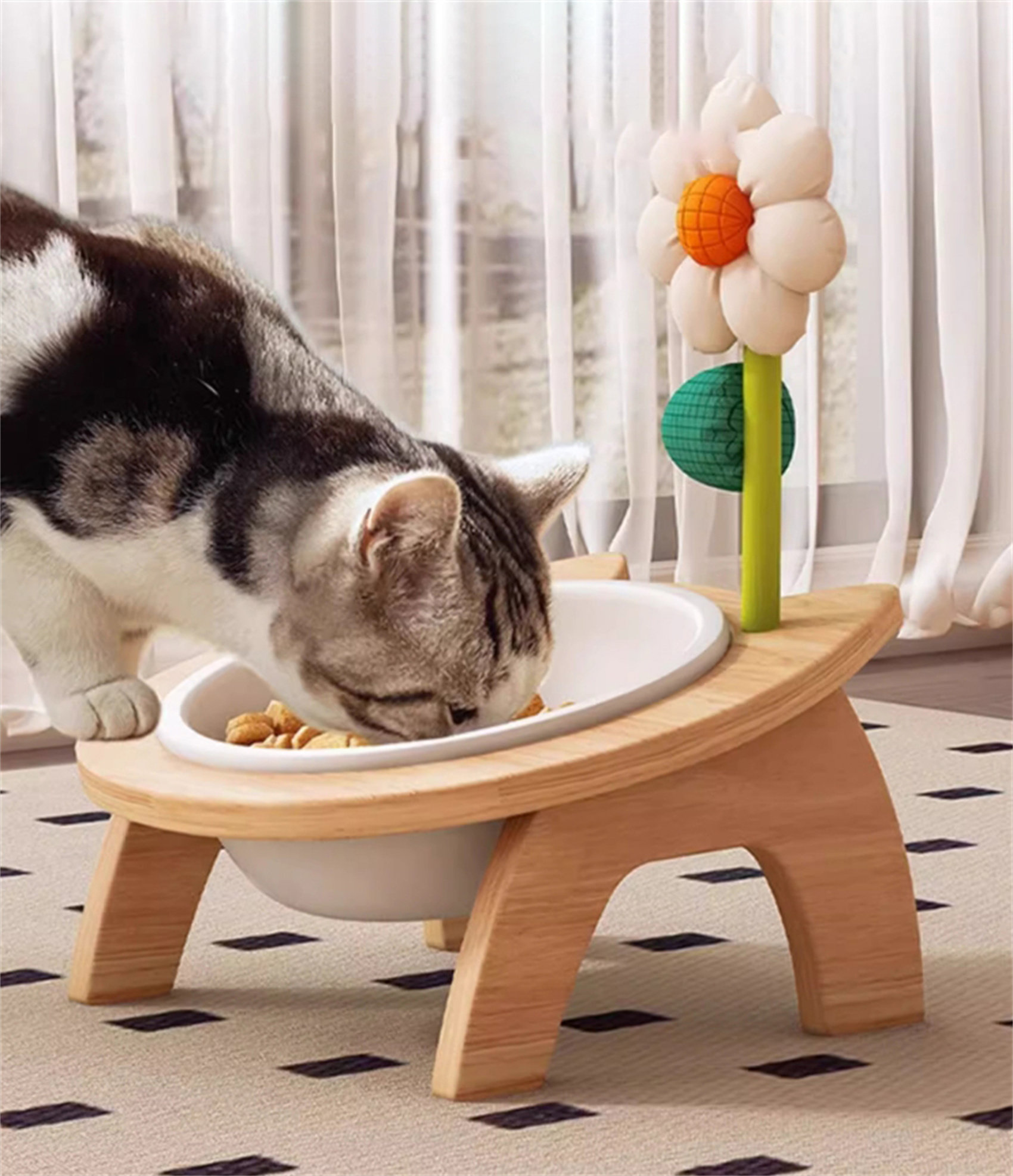 UMMA, LLC Ceramic Slanted Cat Bowl with Elevated Stand | Wayfair