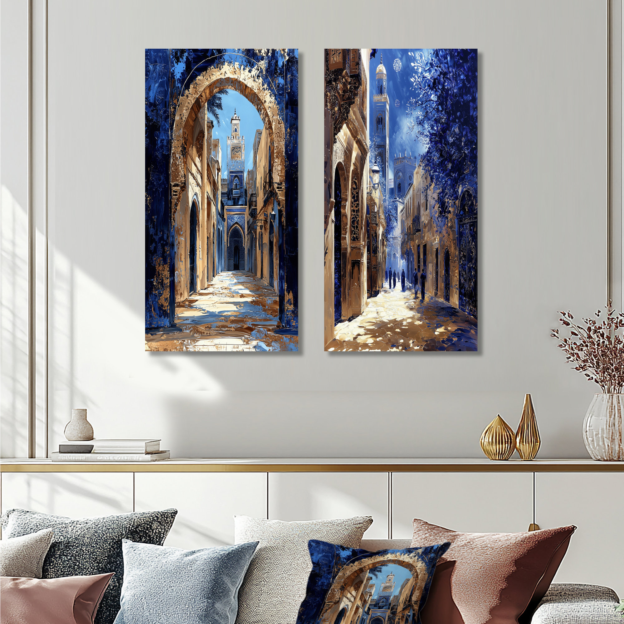Astoria Grand Gold Fez Medina I - Morocco Wall Art 2 Pieces Set | Wayfair
