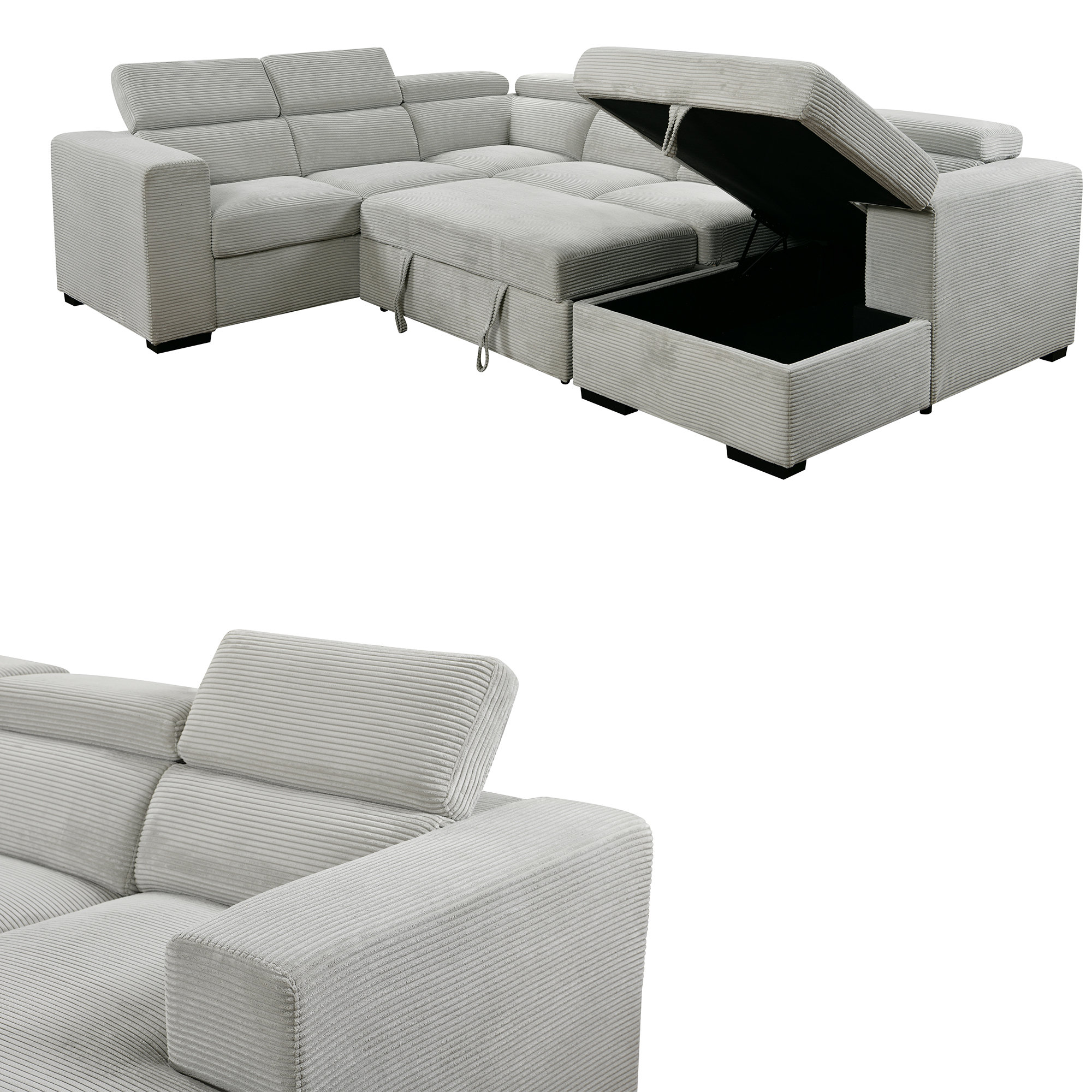 Brayden Studio® Croasmun 4 - Piece Upholstered Sectional | Wayfair