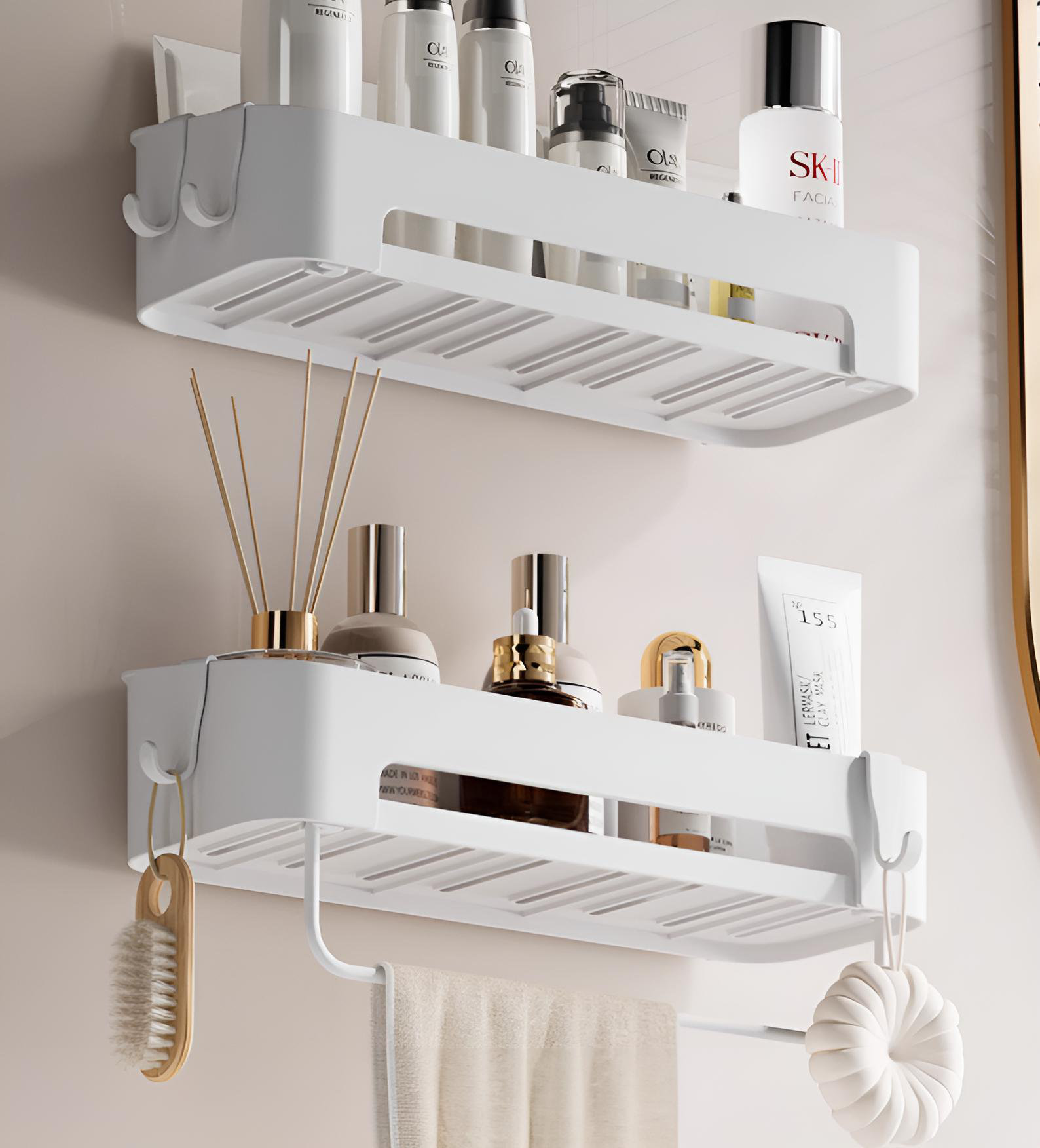 Ebern Designs Waples Plastic / Acrylic Bathroom Shelves | Wayfair