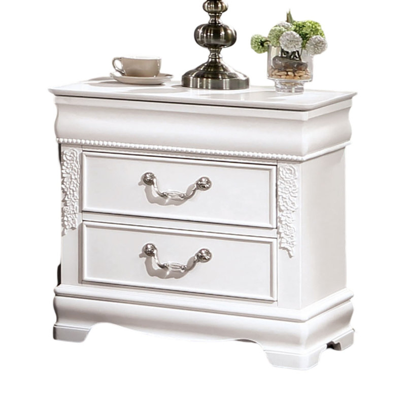 17 Stories Nightstand, Bedroom Nightstand, 2-Drawer Bedside Table | Wayfair