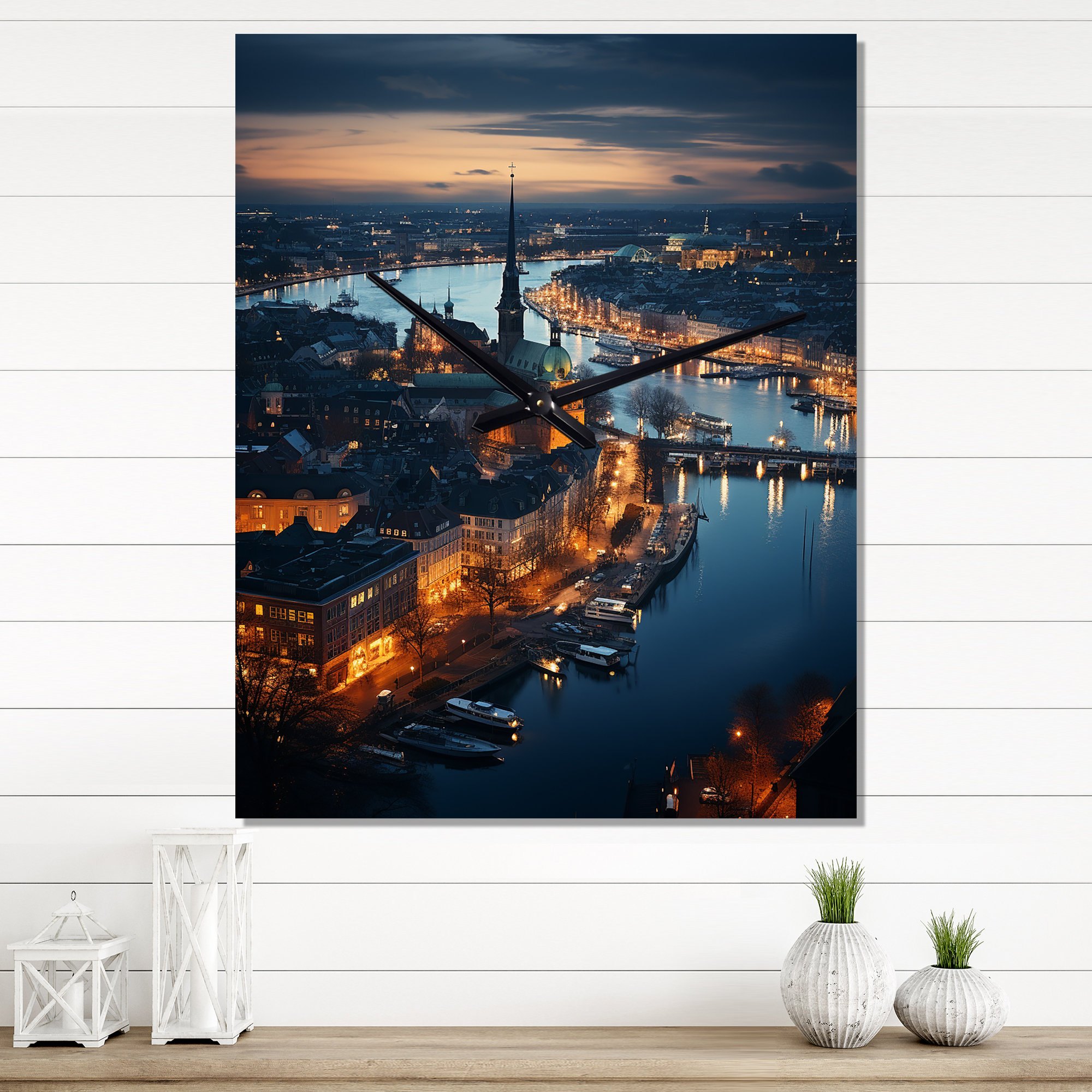 Design Art Copenhagen Beautiful Cityscape Spot II - Cityscapes Wall Clock | Wayfair
