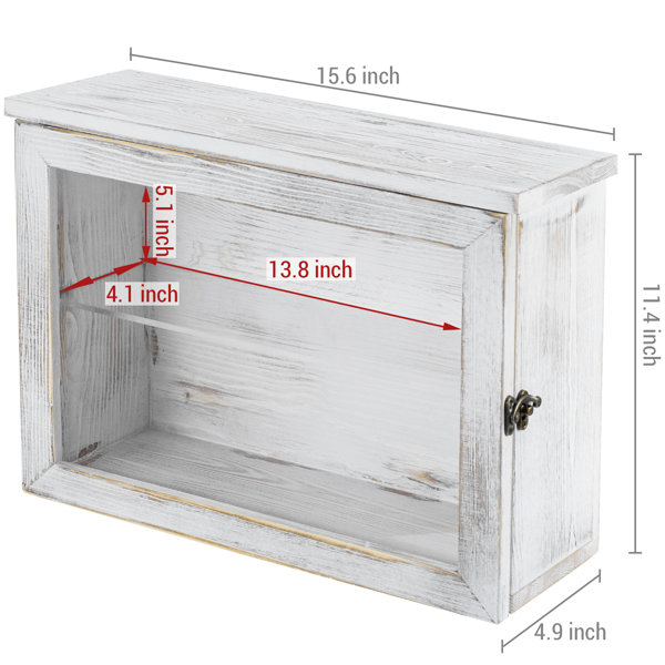 MyGift White Wood 2 Tiers Wall Floating Display Cases | Wayfair