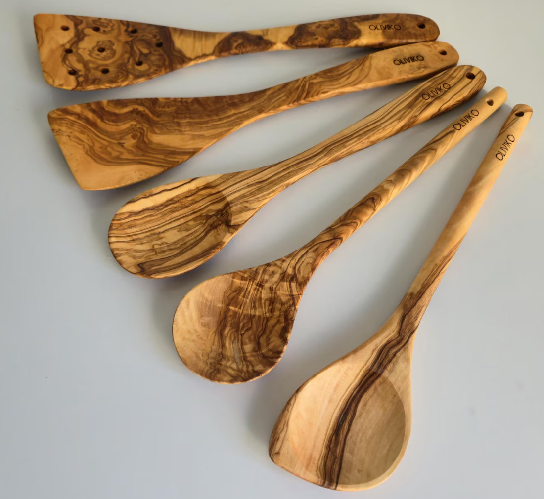 One Carter Corner Store Handmade Olive Wood Utensils Kit Of 5 | Wayfair