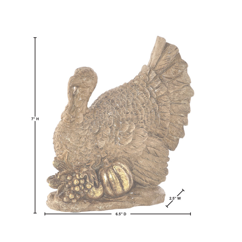 Ophelia & Co. 7" Resin Turkey Table Piece | Wayfair