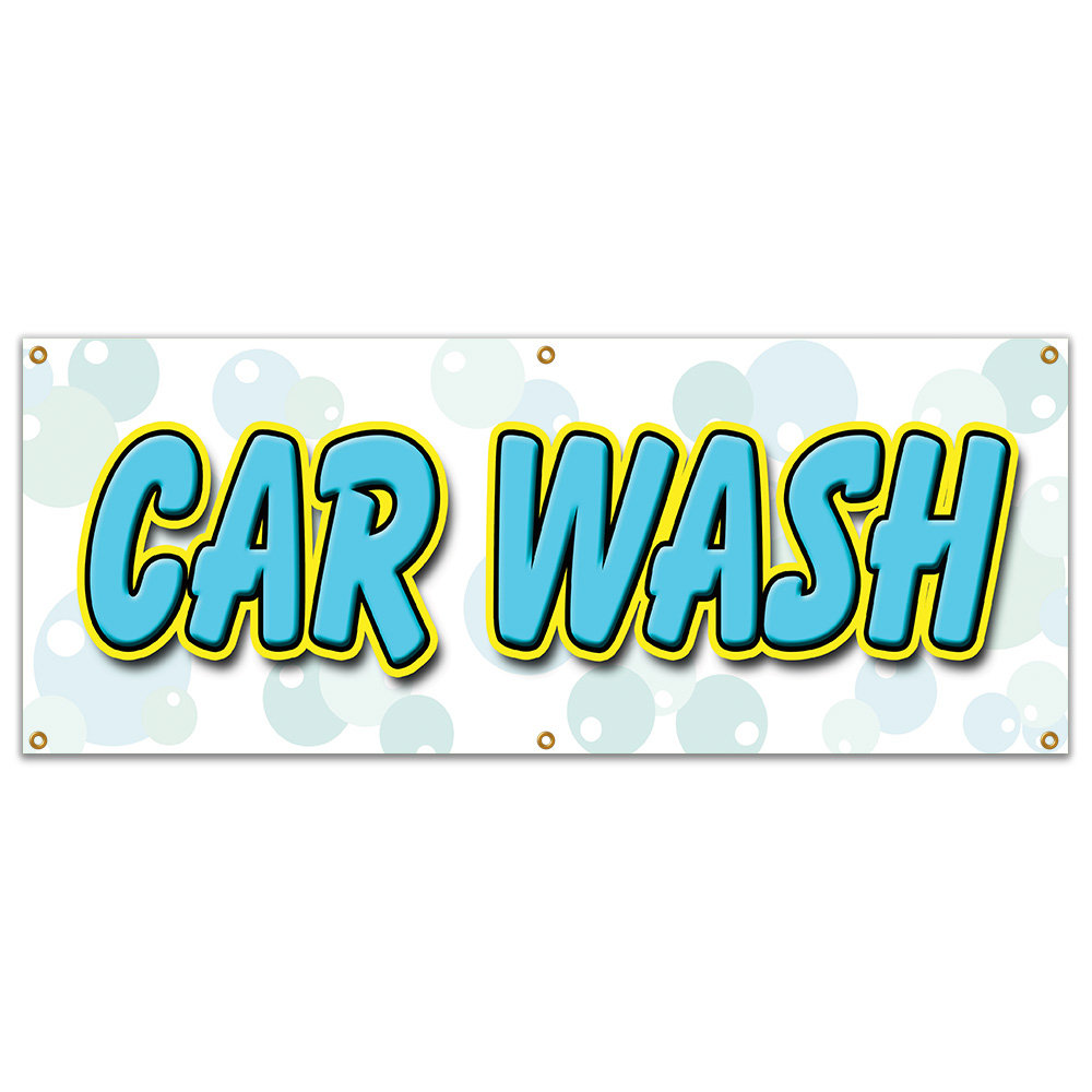 SignMission CAR WASH BANNER SIGN Washing Detail Wax Signs Auto Hand ...