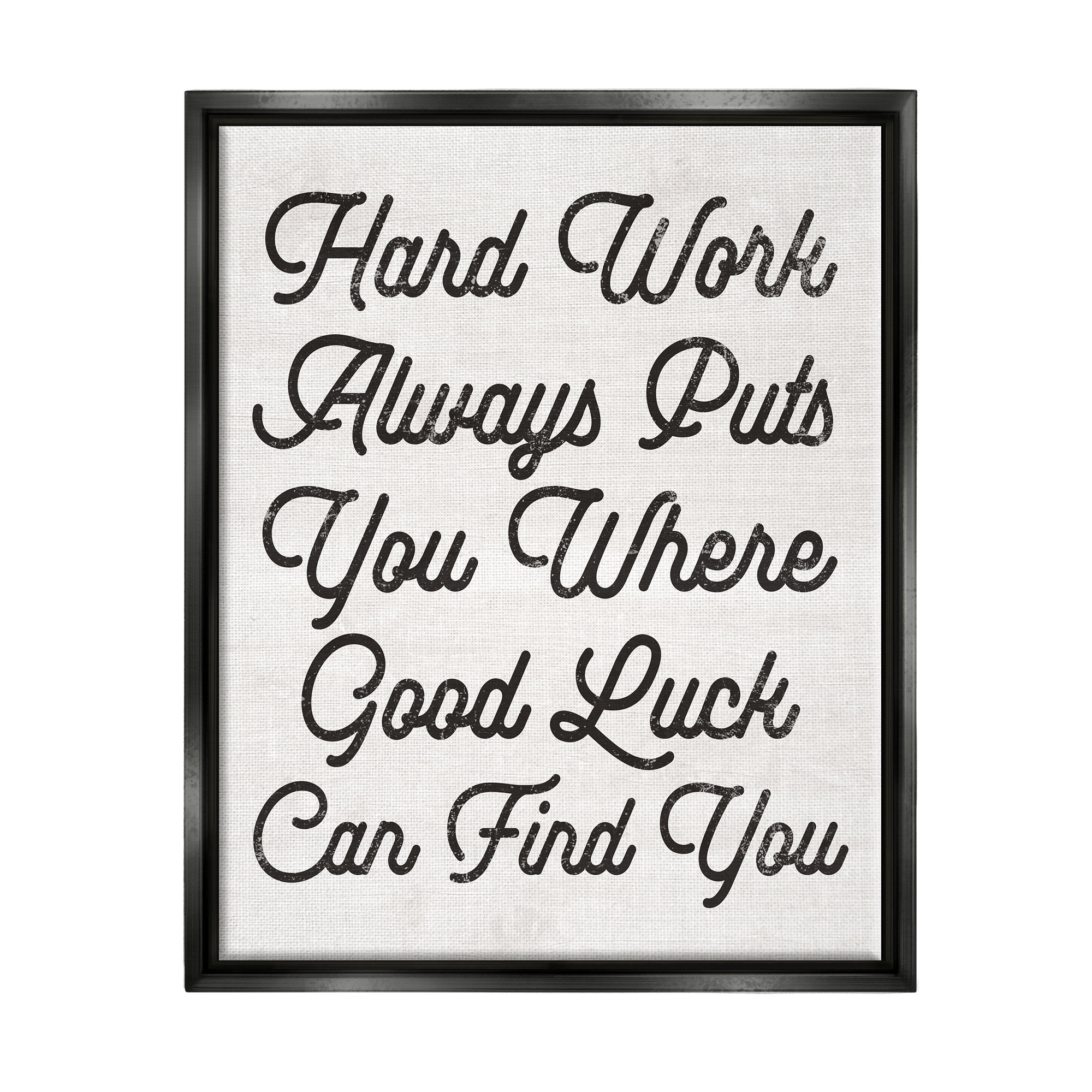 Stupell Industries Hard Work Good Luck Motivational Framed Floater ...