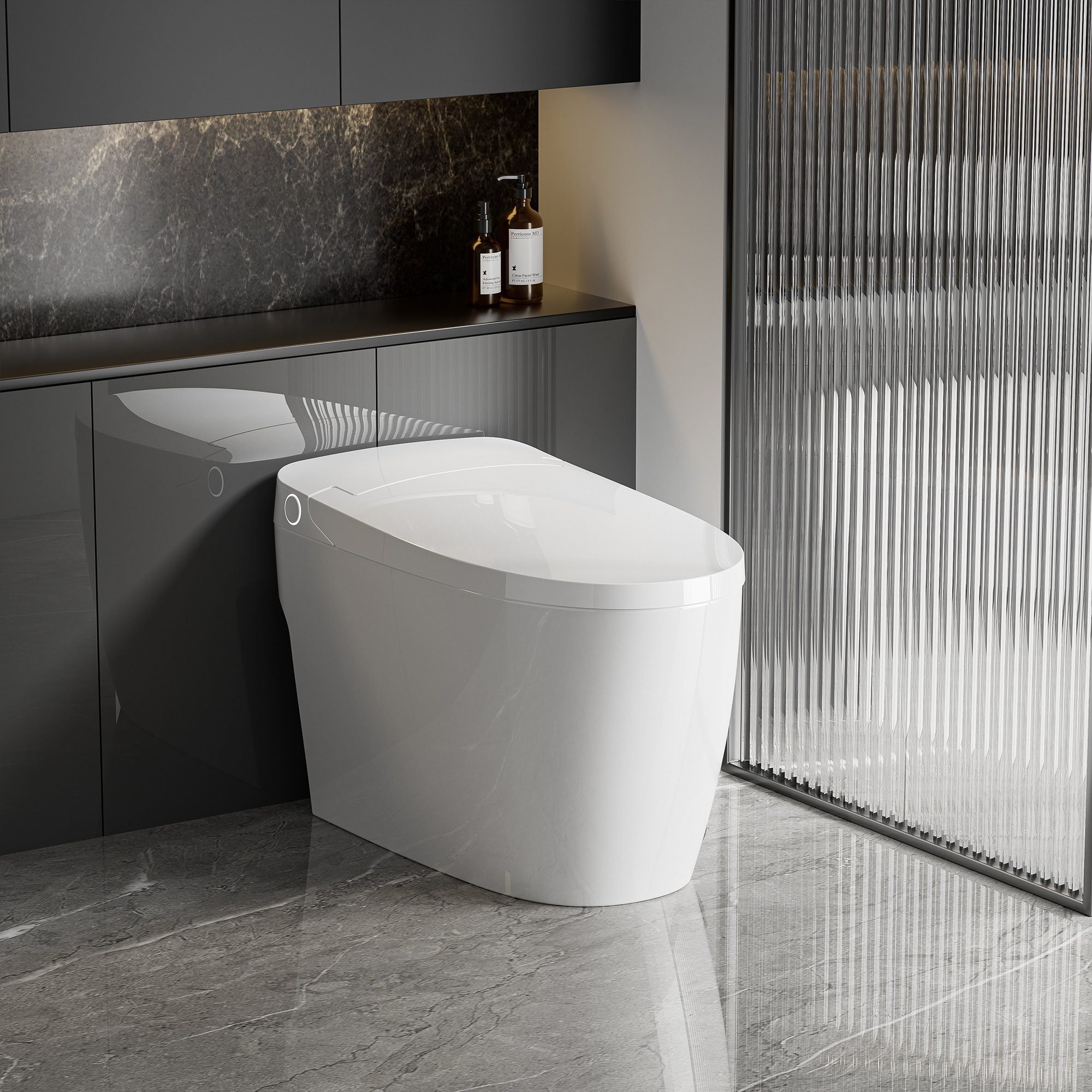 SUPERFLO Toilette intelligente sans réservoir avec chasse d'eau ...