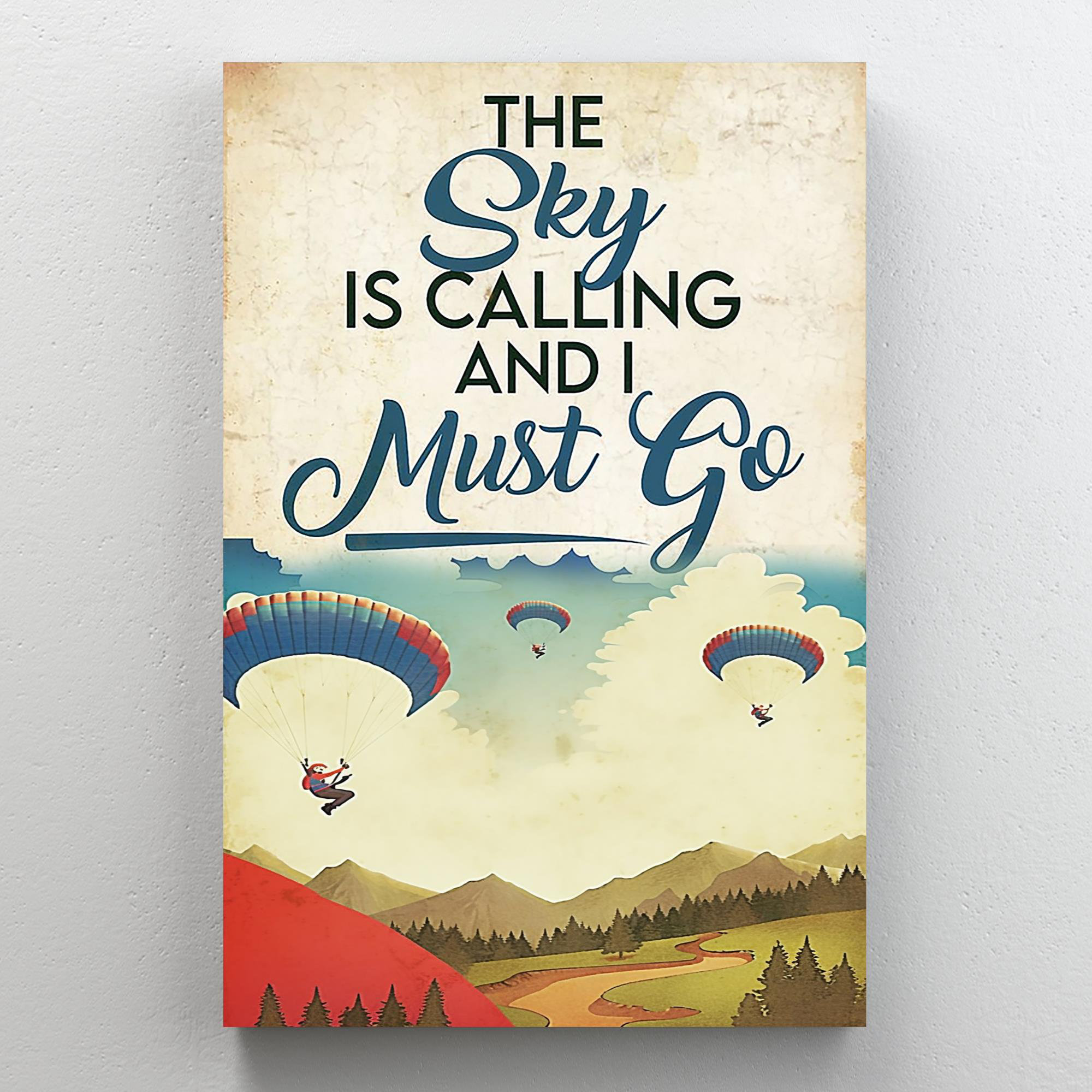 Trinx Skydiving The Sky Is Calling - 1 Piece Rectangle Graphic Art ...