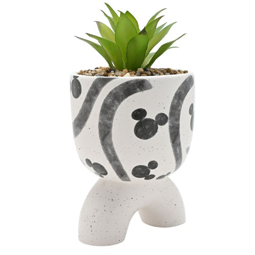 Disney Mickey Shapes Arch-Footed Planter with Faux Plant | Wayfair.co.uk