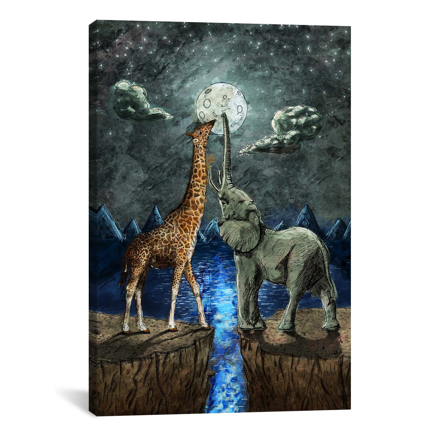 East Urban Home 'Magical Forces of the Moon' Painting Print on Canvas ...