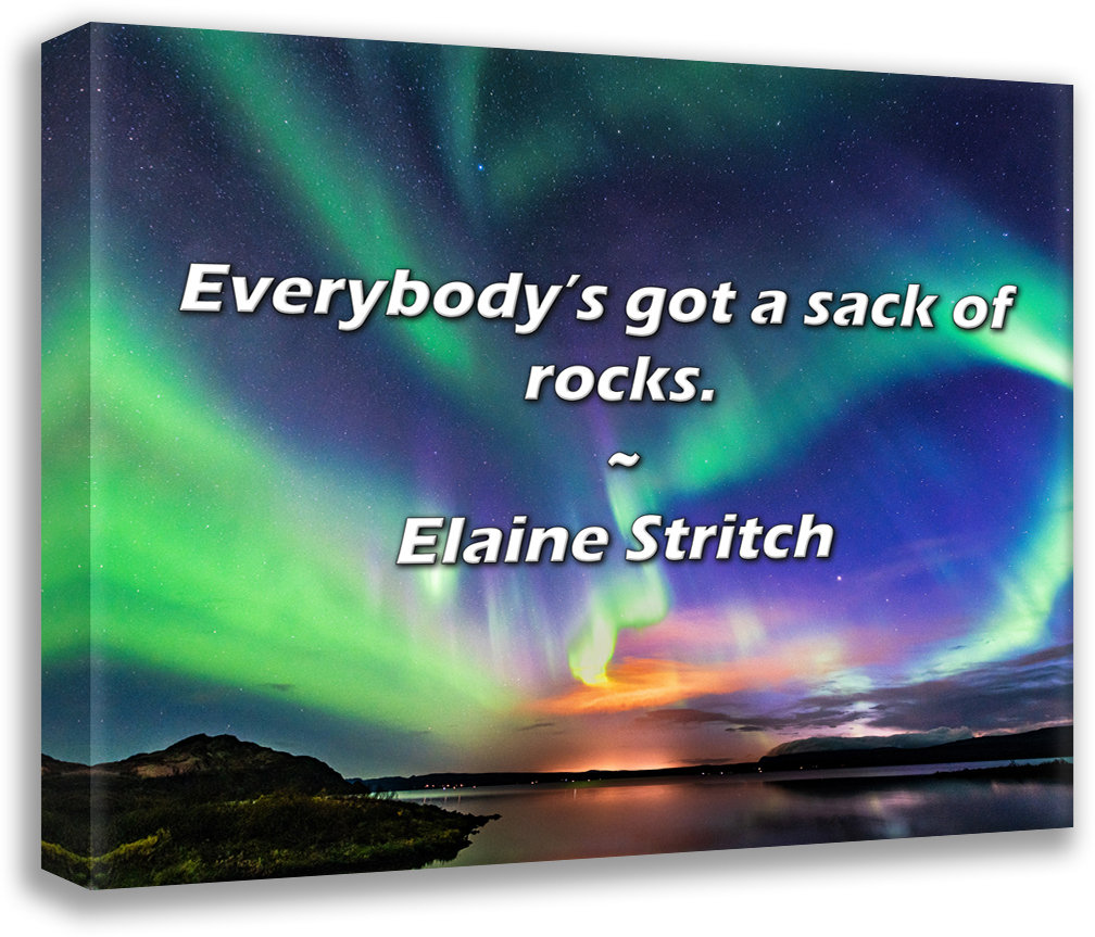 Trinx Elaine Stritch Quote: Everybody’s got a sack of rocks. | Wayfair