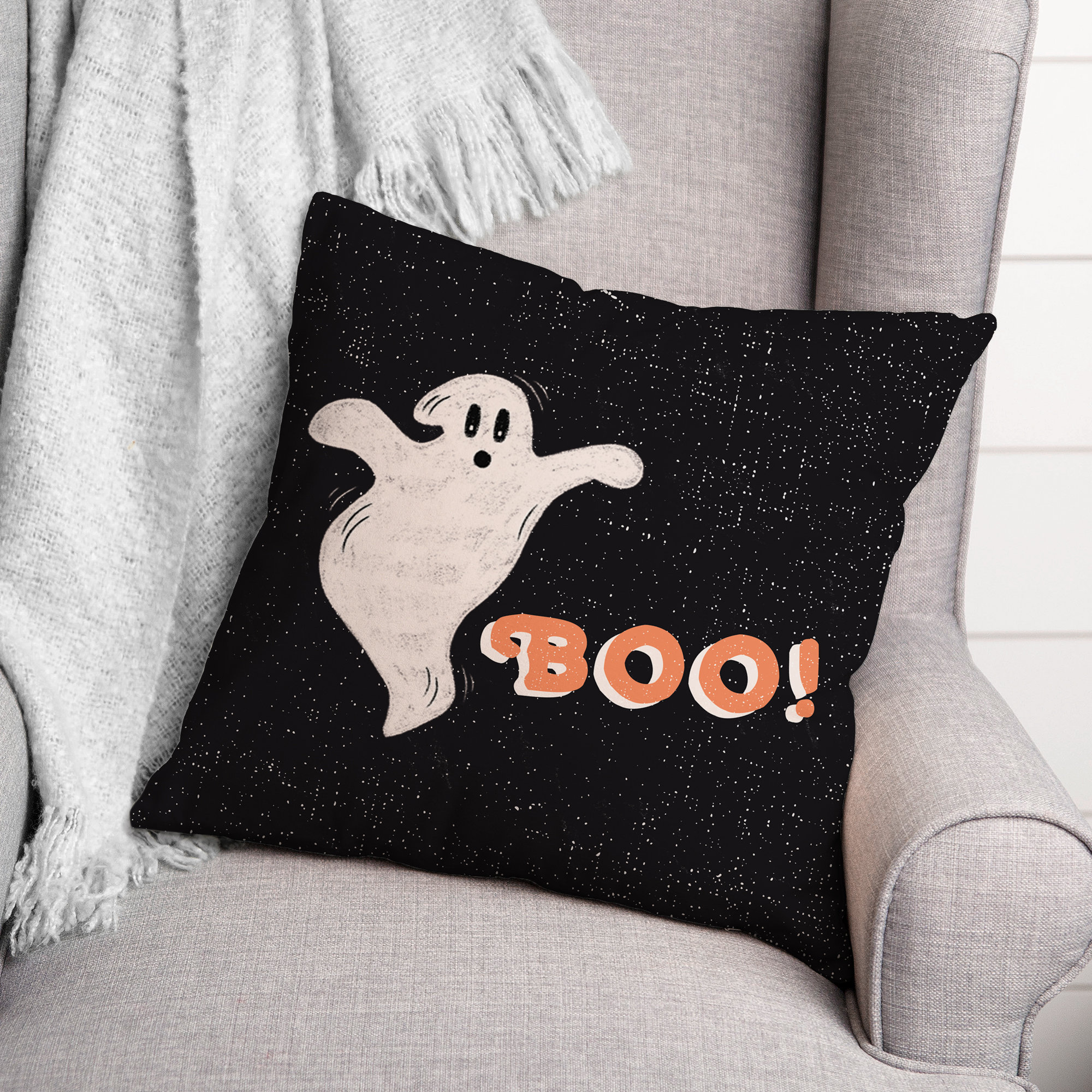 Designs Direct Creative Group Retro Ghost Boo Throw Pillow | Wayfair