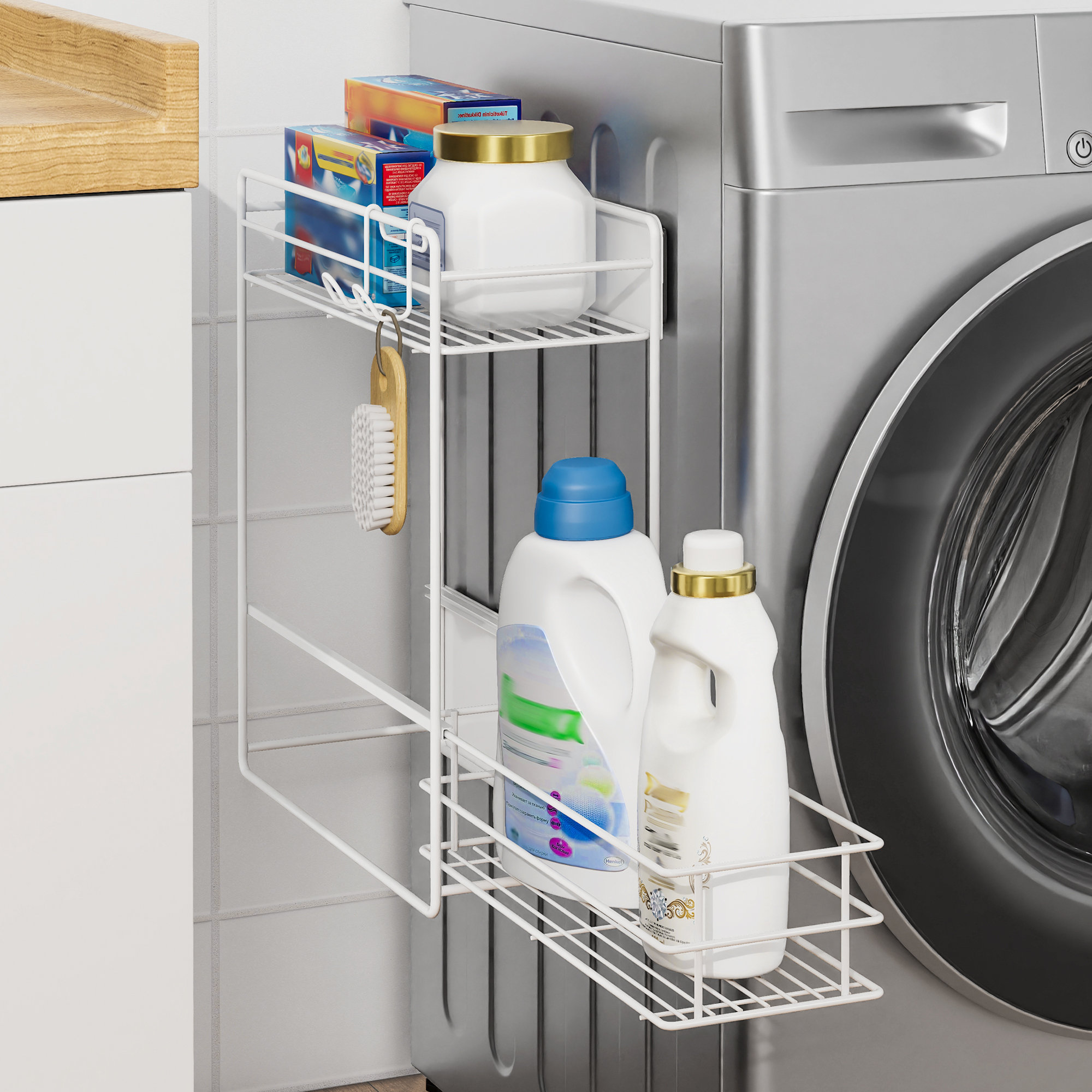 Nieifi 2-Tier Magnetic Laundry Oraganizer,Heavy Duty Storage Rack for ...