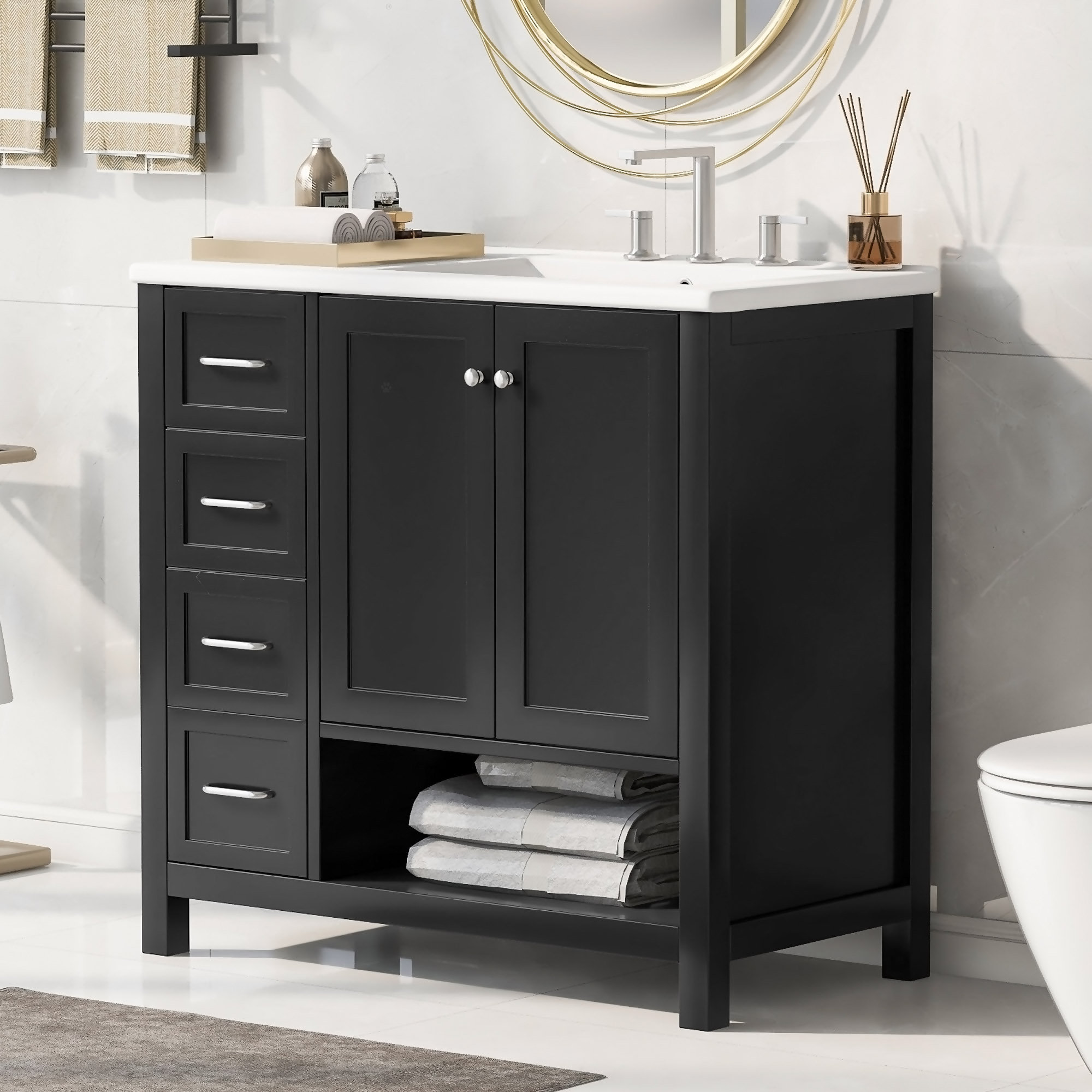 Winston Porter 36" Bathroom Vanity With Sink Top, Bathroom Vanity ...