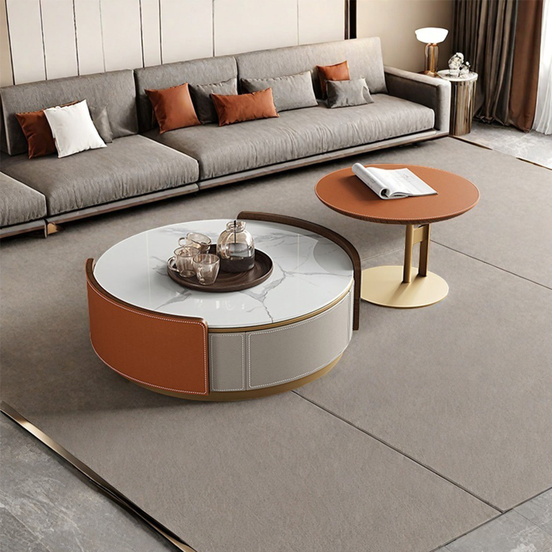Trentastic Trails Light luxury round rock table | Wayfair