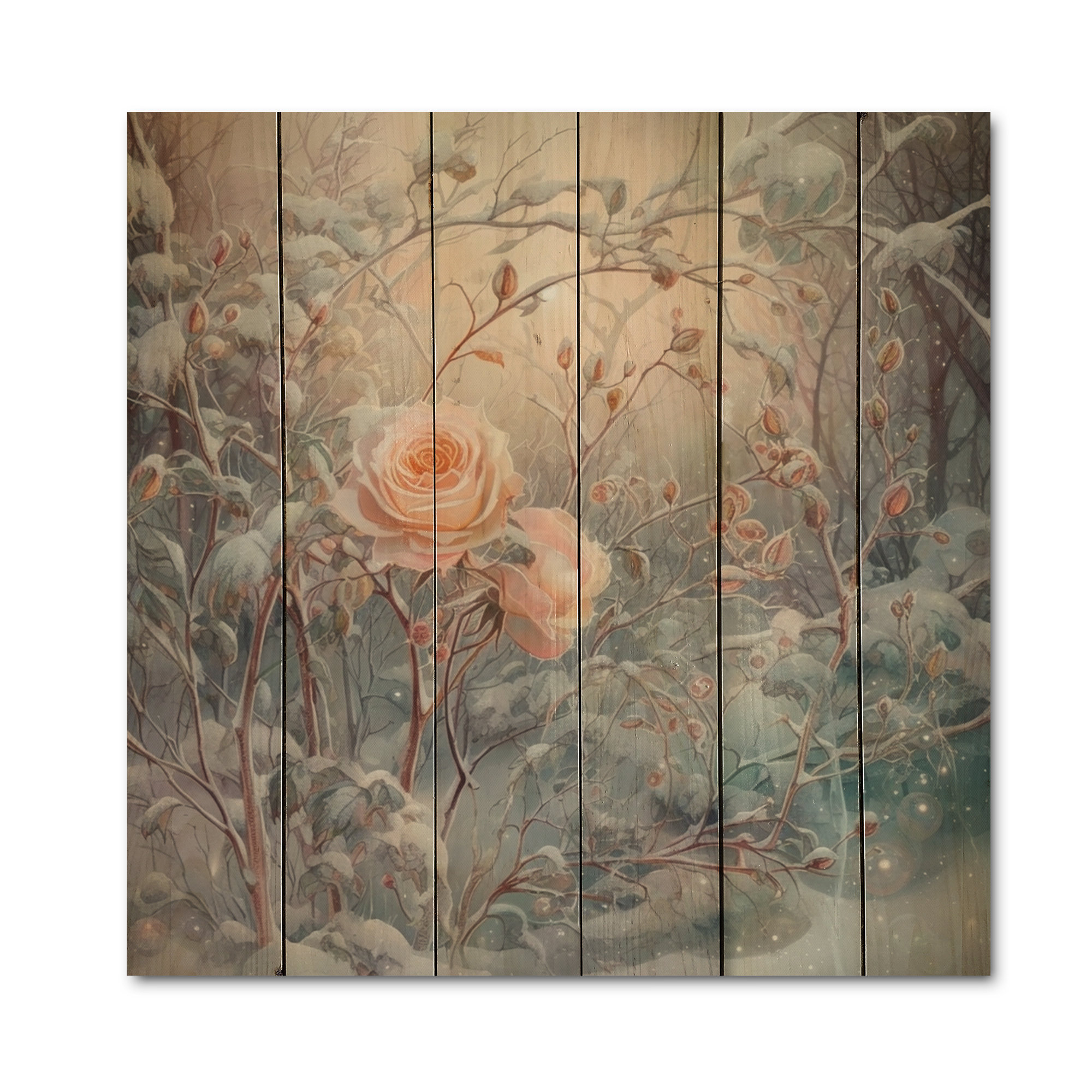 Red Barrel Studio® Peach Enchanted Roses V - Floral Roses Print on ...