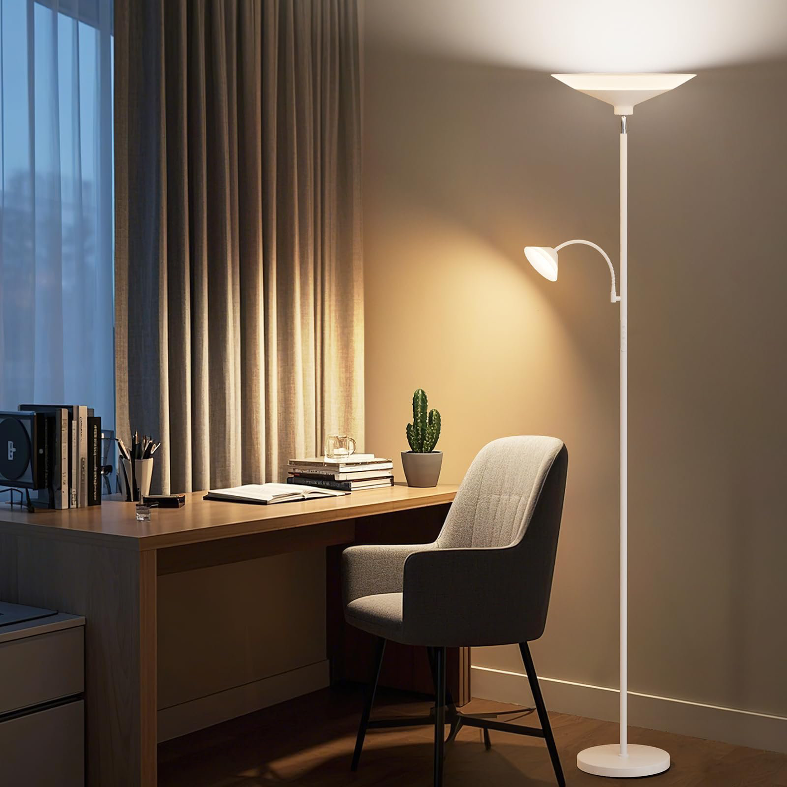Hokku Designs Floor Lamp With Reading Light | Wayfair