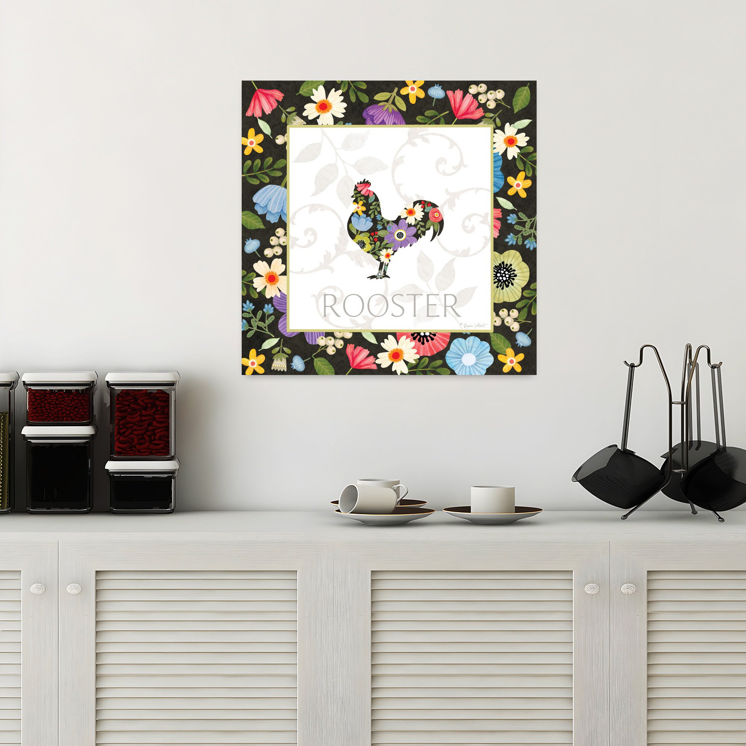 Ophelia & Co. Contemporary Spring Farm Rooster With Spring Flowers Art ...