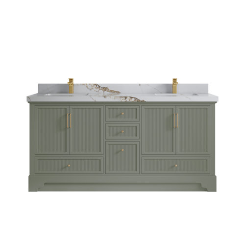 Willow Collections Alys 72'' Double Bathroom Vanity Set (Knobs Option ...