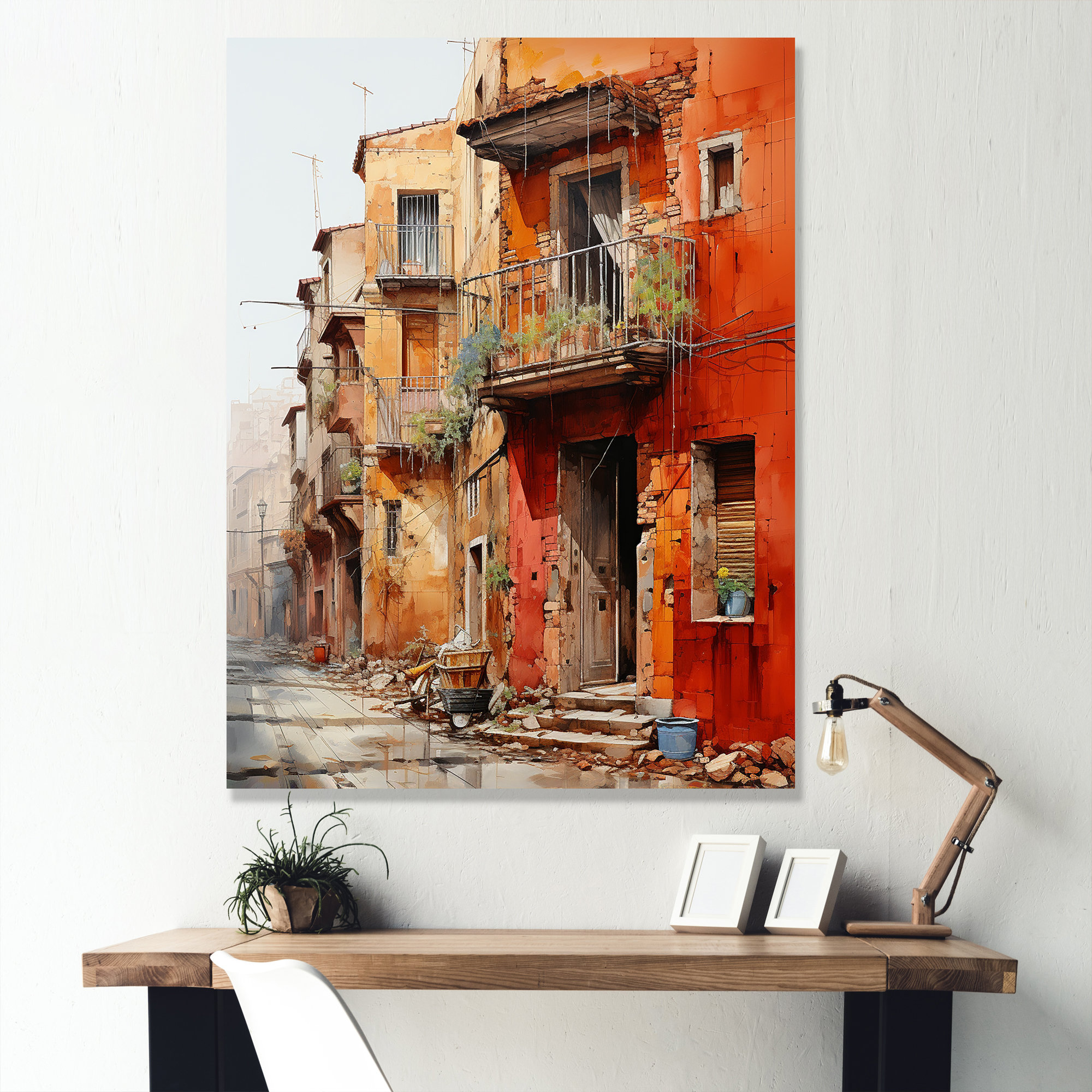 Winston Porter City of Terracotta Townscape I - Print on Canvas | Wayfair