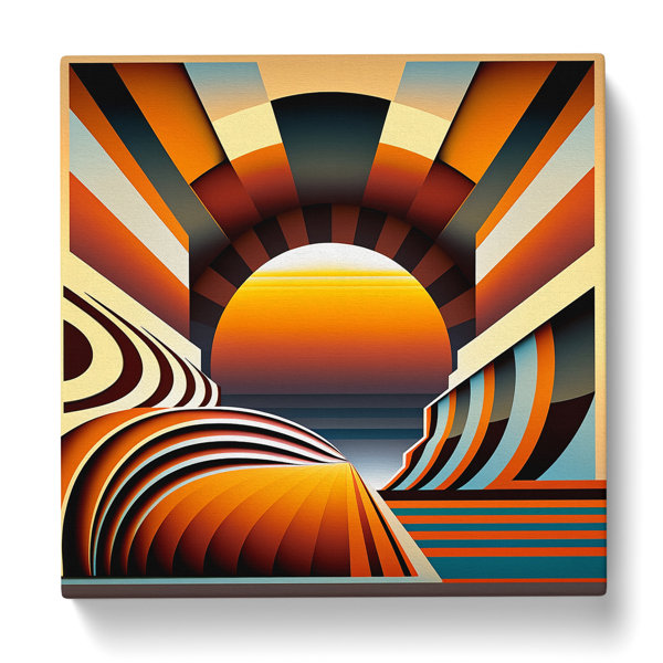 Marlow Home Co. Art Deco Sunset Op Art No.3 - Print | Wayfair.ie