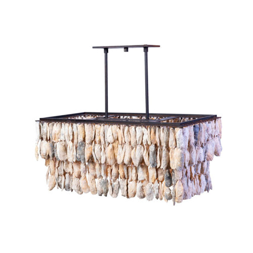 Lowcountry Originals Oyster Shell Waterfall Chandelier | Wayfair