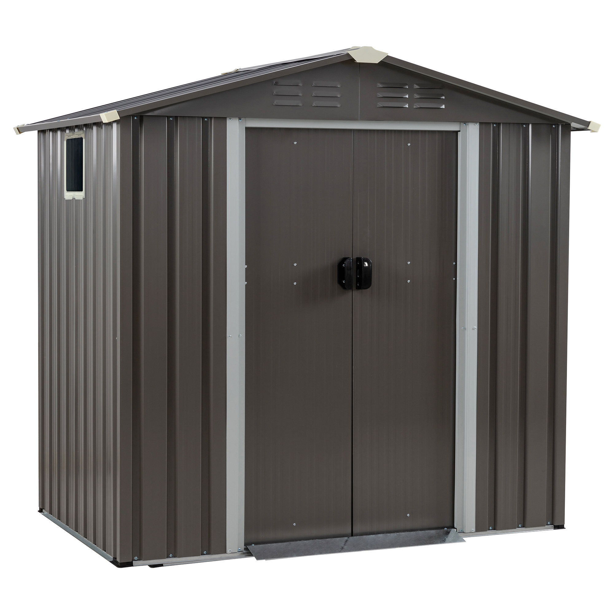 walsunny 6 ft. W x 4 ft. D Metal Traditional Storage Shed with Window ...