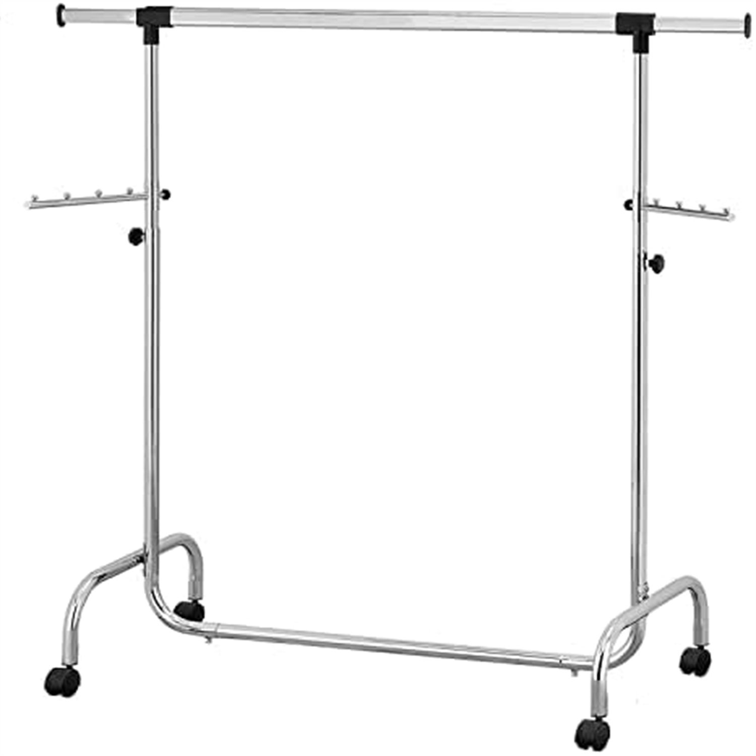 Rebrilliant Adjustable Silver Steel Clothing Rack - Extendable ...