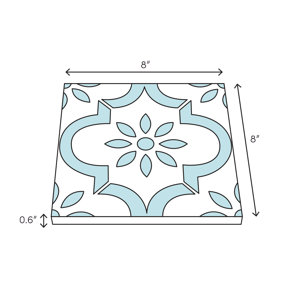 Tesselle Barcode 8" x 8" Cement Wall & Floor Tile | Perigold