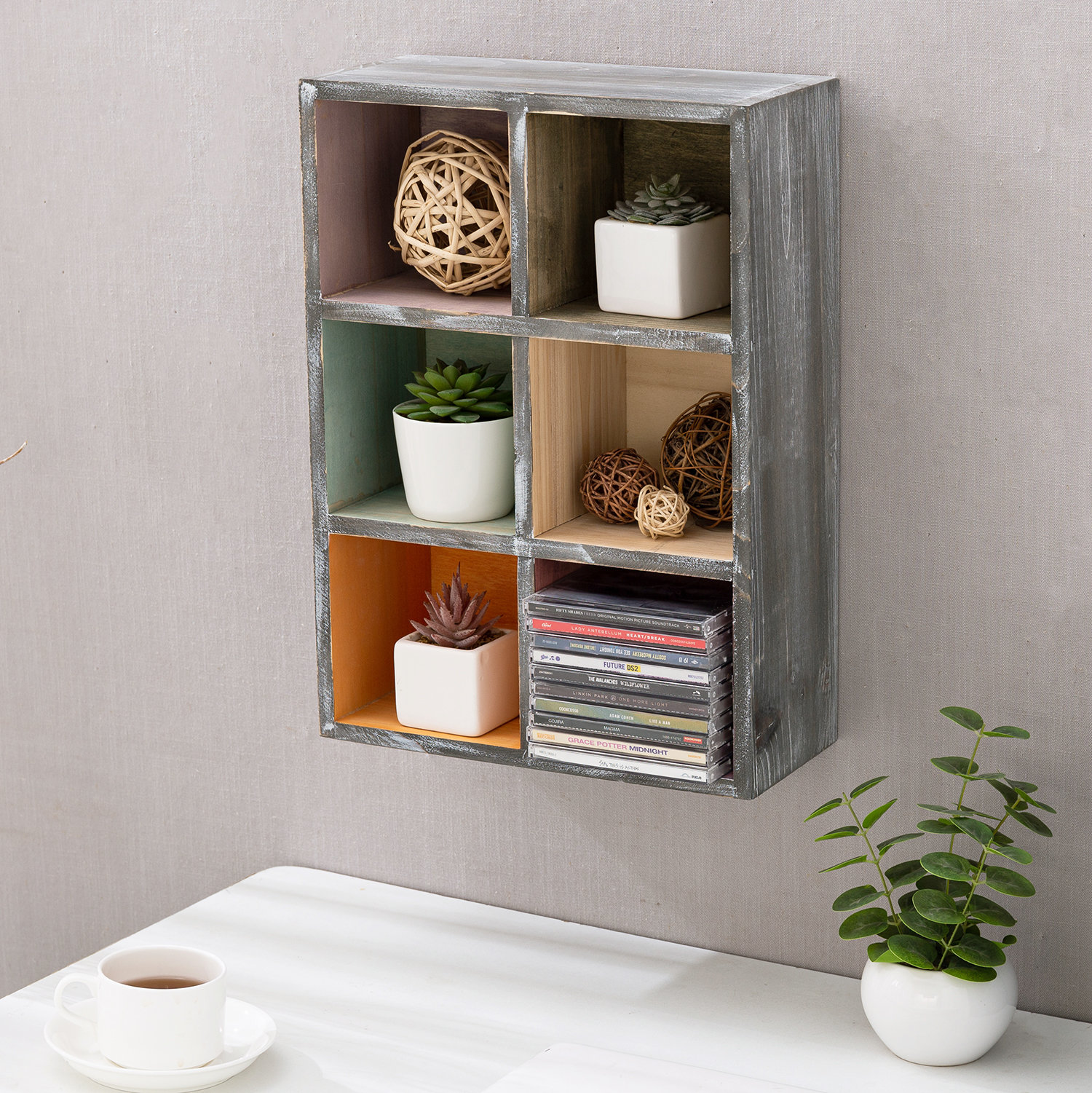 Gracie Oaks Leesha 6 Compartment Wood Cubby Shelf & Reviews - Wayfair ...