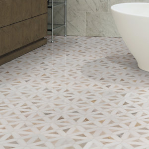 MSI Angora Geometric 12" x 12" Polished Marble Mosaic Floor and Wall ...