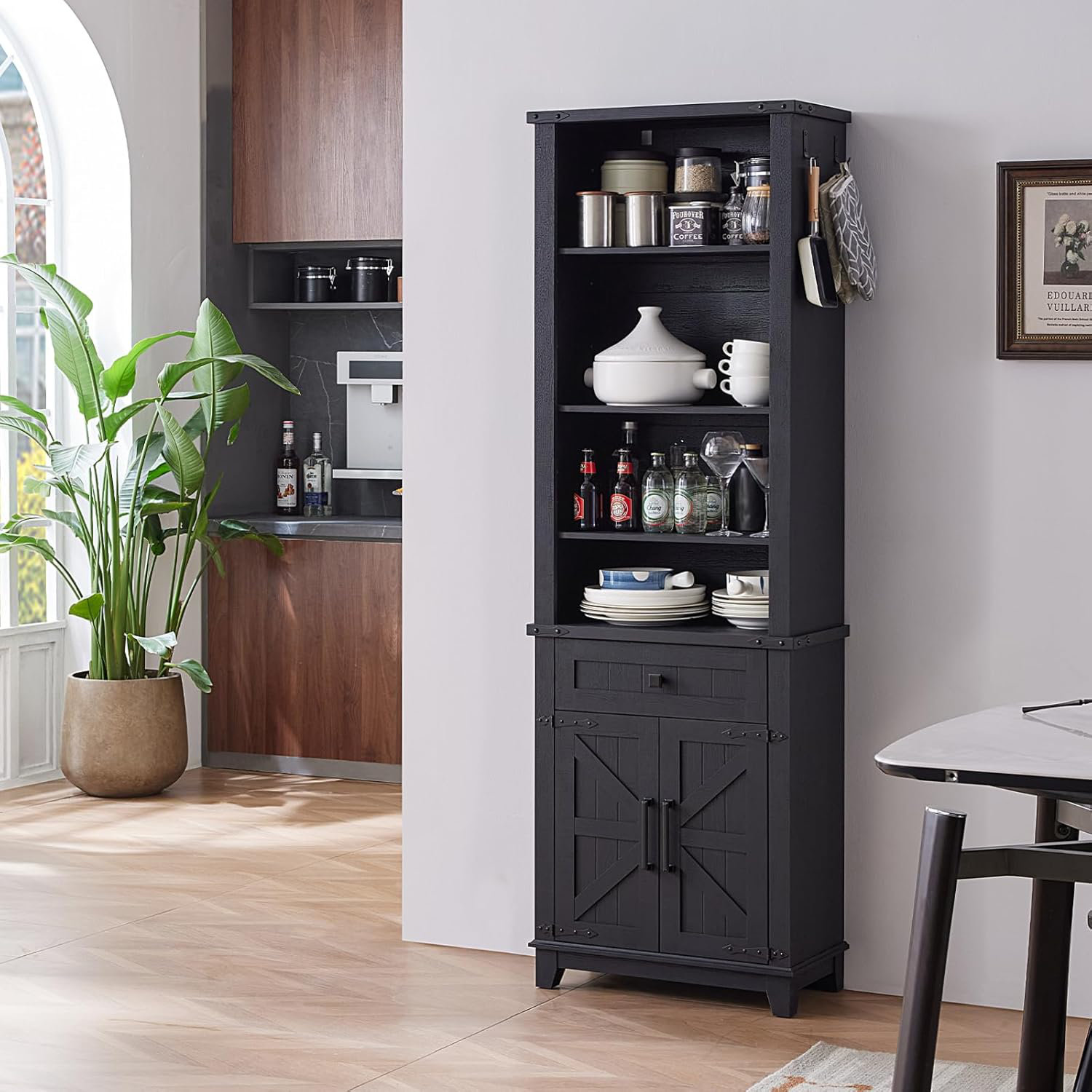 Gracie Oaks 72In Tall Bookshelf 7 Tier Bookcase With Drawer And Barn ...