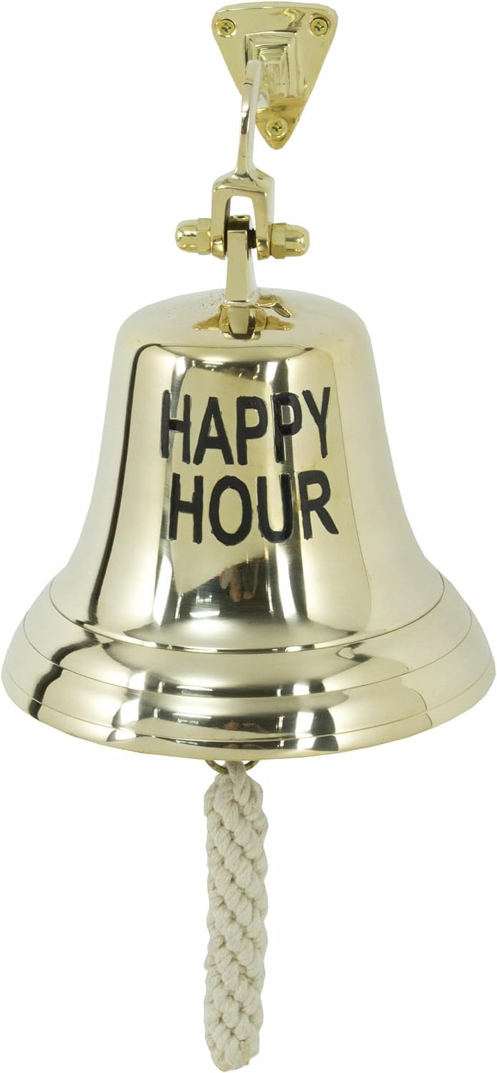 Breakwater Bay Nautical Marine Antiqued Brass Happy Hour Bell Wall ...
