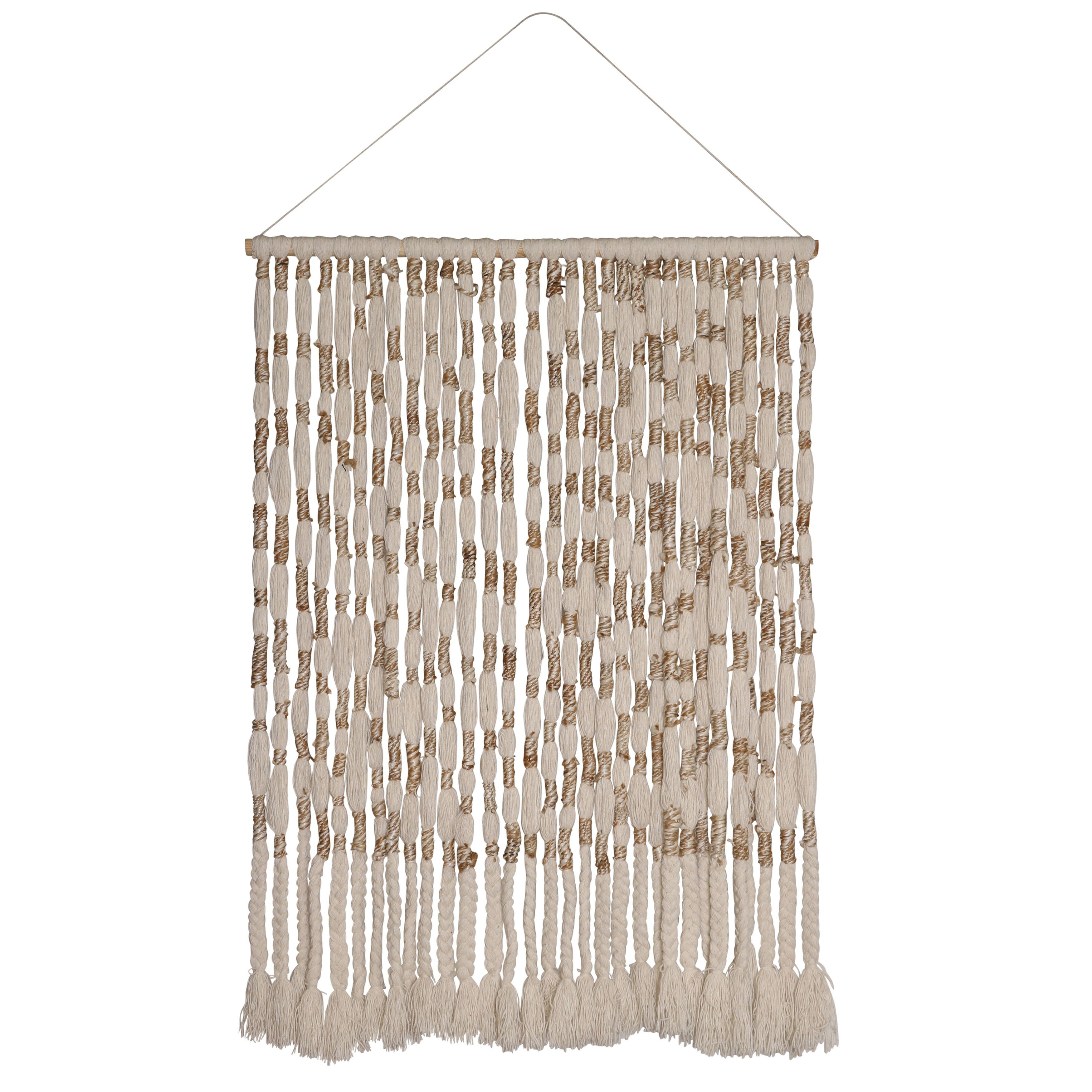 Dovetail Furniture Iliana Hand-Knitted Wool Wall Hanging Piece, Natural ...