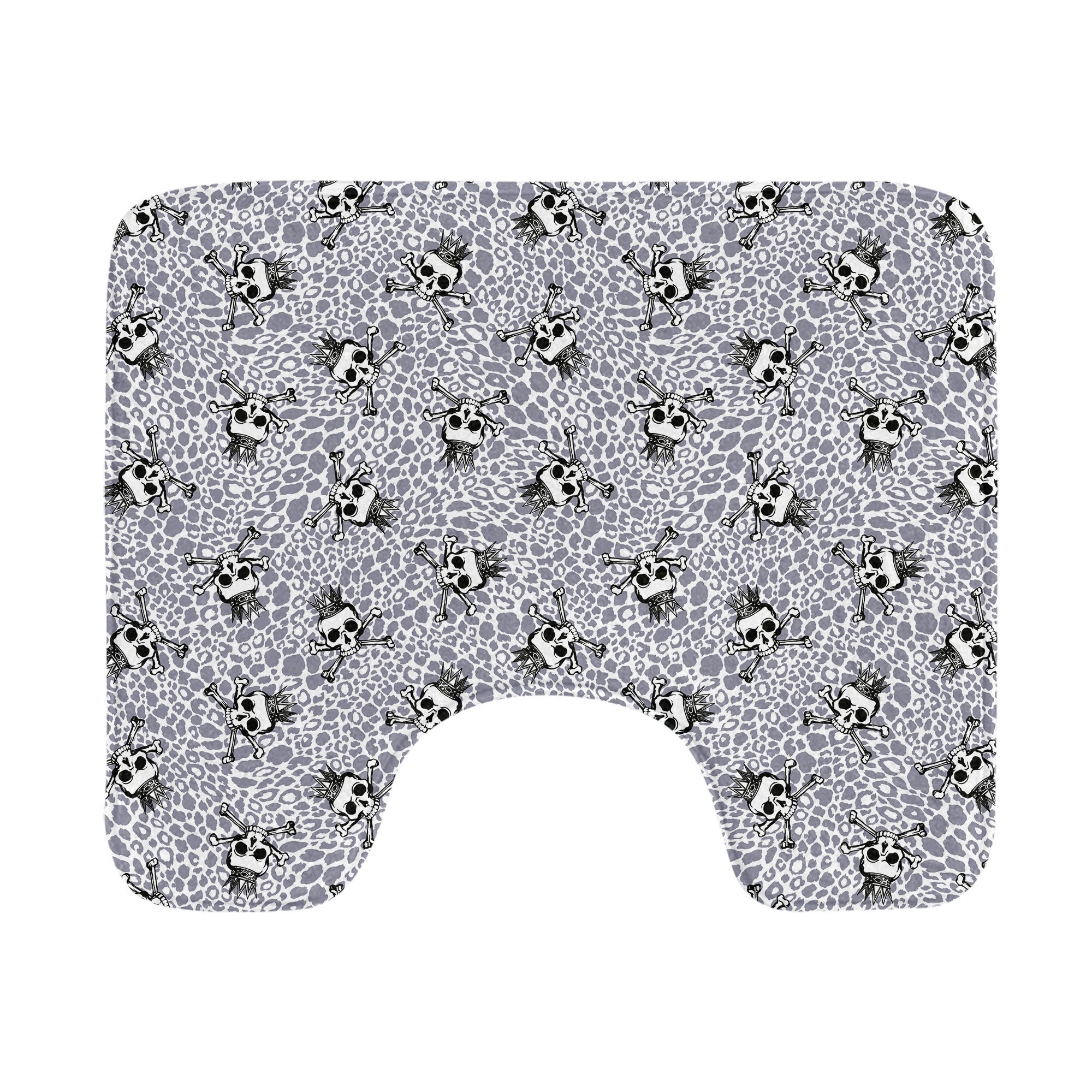 East Urban Home Skull Toilet Mat U-Shape Bathroom Rug 20" Purplegrey ...