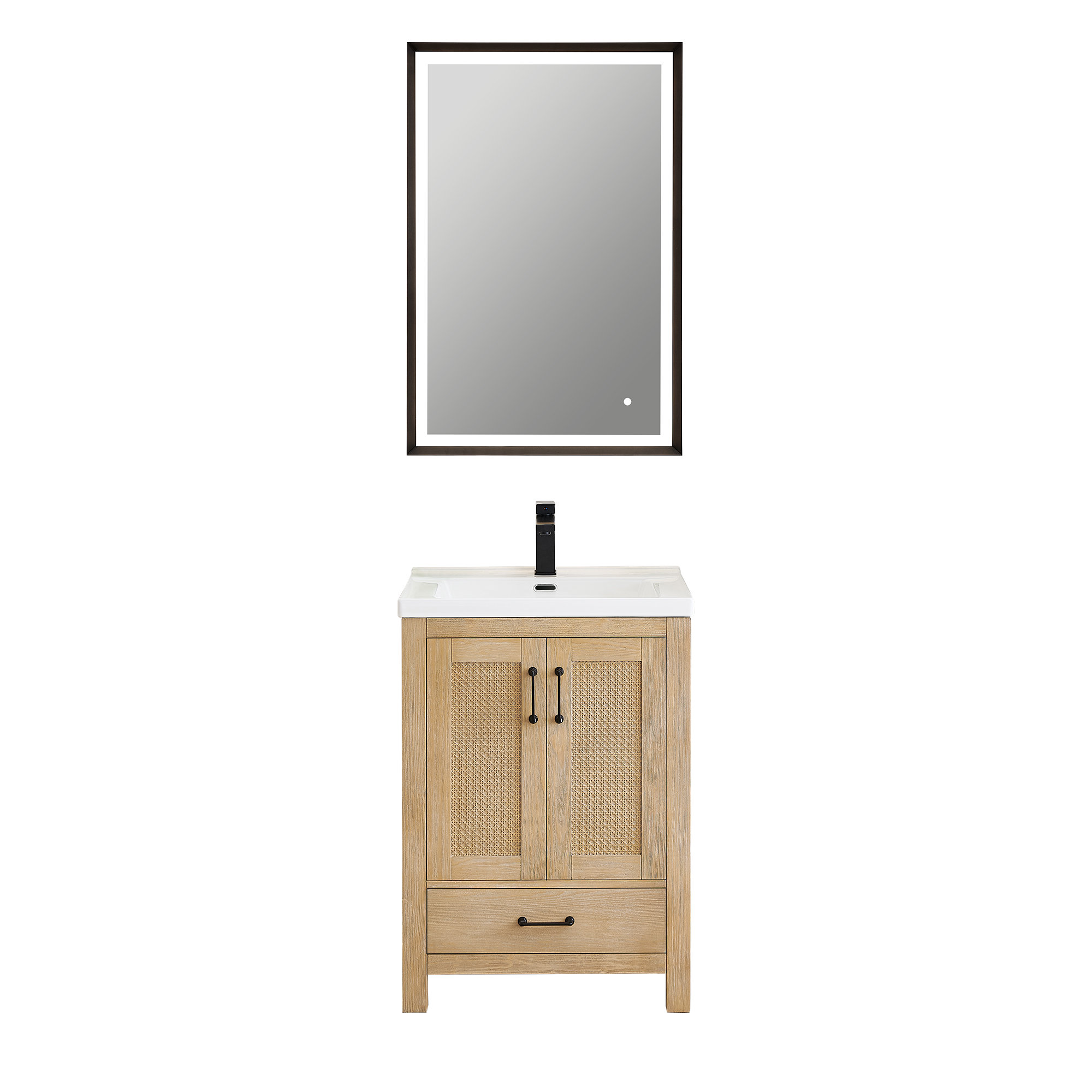 Bay Isle Home™ Bondi 24" Single Bathroom Vanity in Light Brown with ...