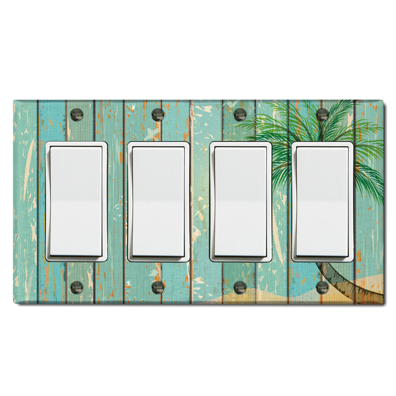 WorldAcc Palm Tree Green Fence Nature Themed 4 - Gang Rocker Standard ...