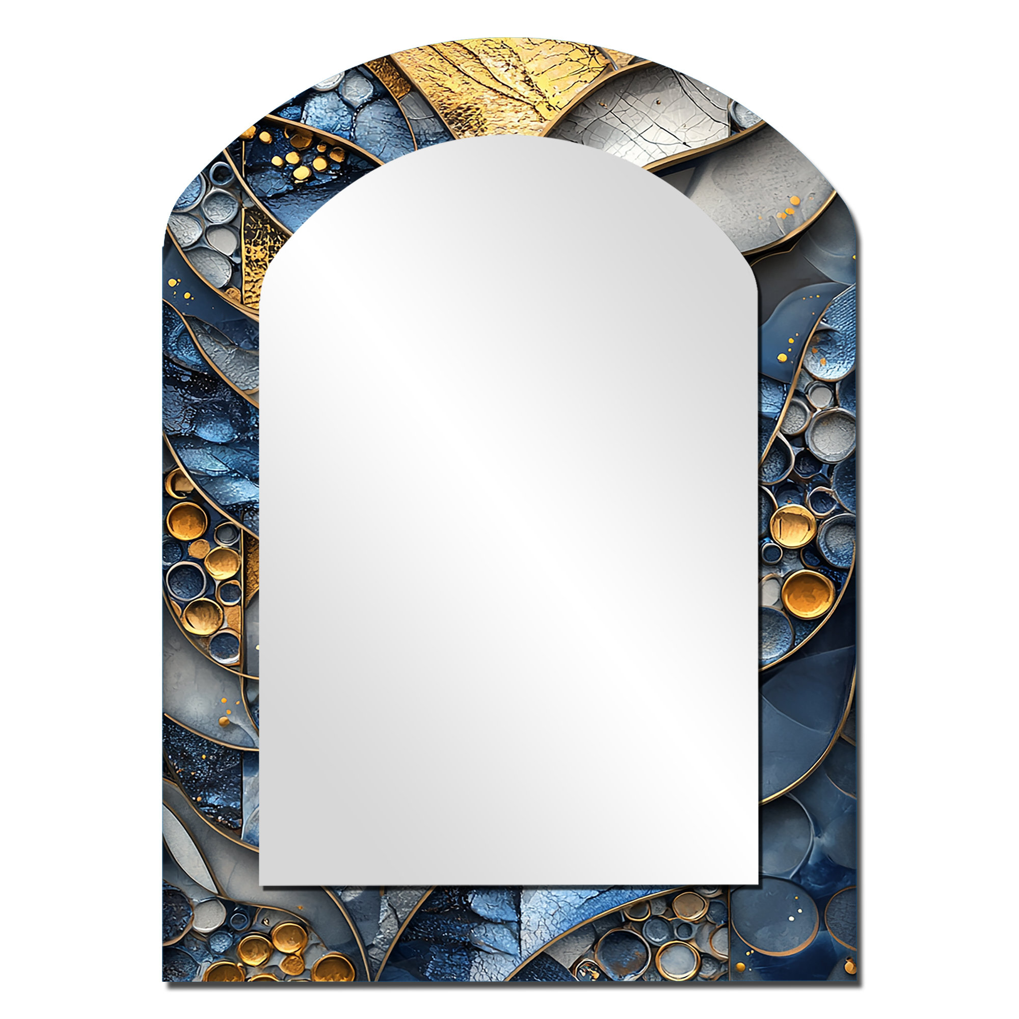 Mercer41 Blue And Grey Coastal Abstract Tiles I - Abstract Arch Wall ...