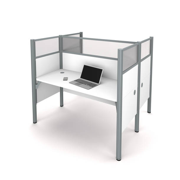 Bestar Pro-Biz Simple Workstation with 3 Privacy Panels Benching Desk ...