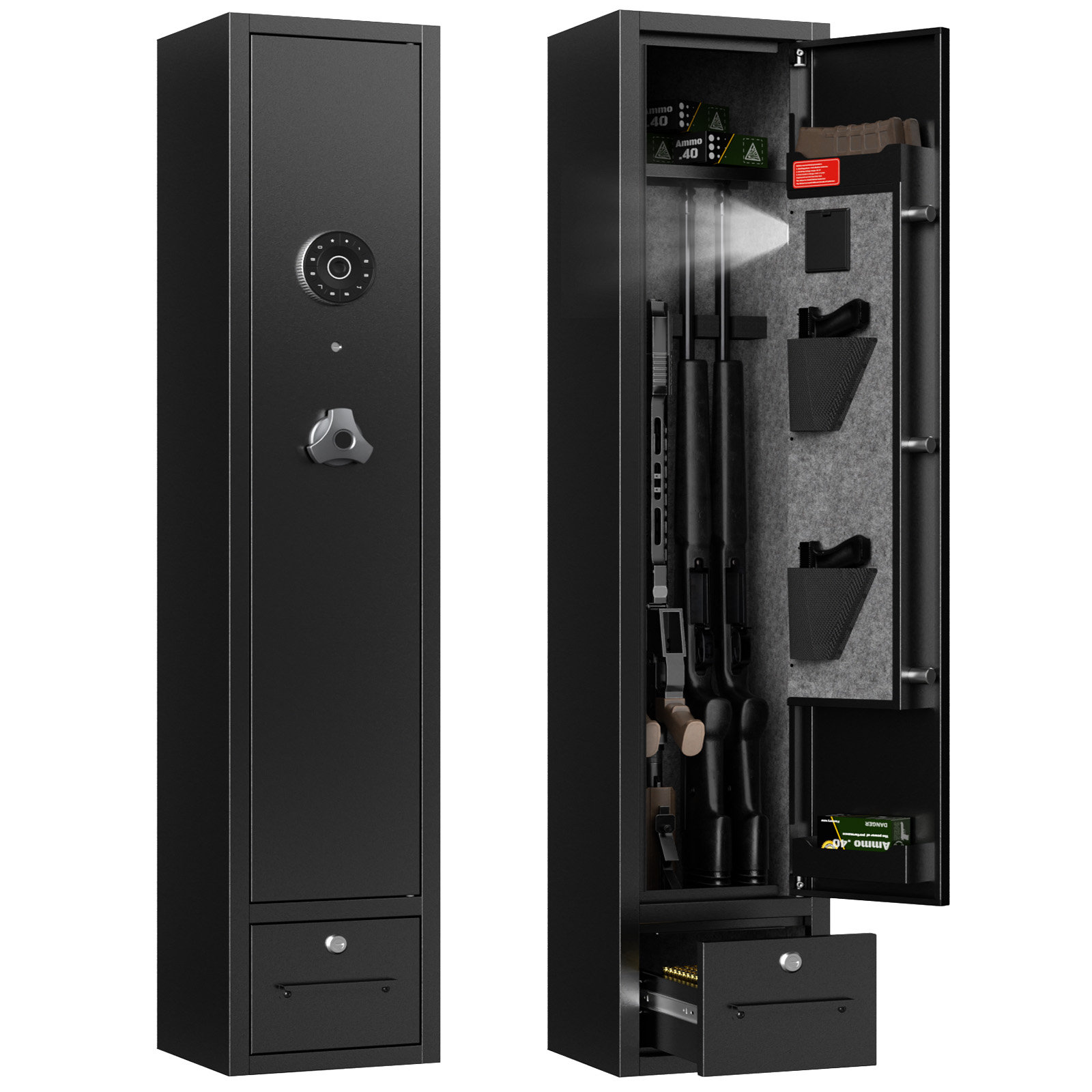 Sylbnar 4 Gun Safes, Rifle Safe Long Gun Safe For Home, Quick & Easy ...