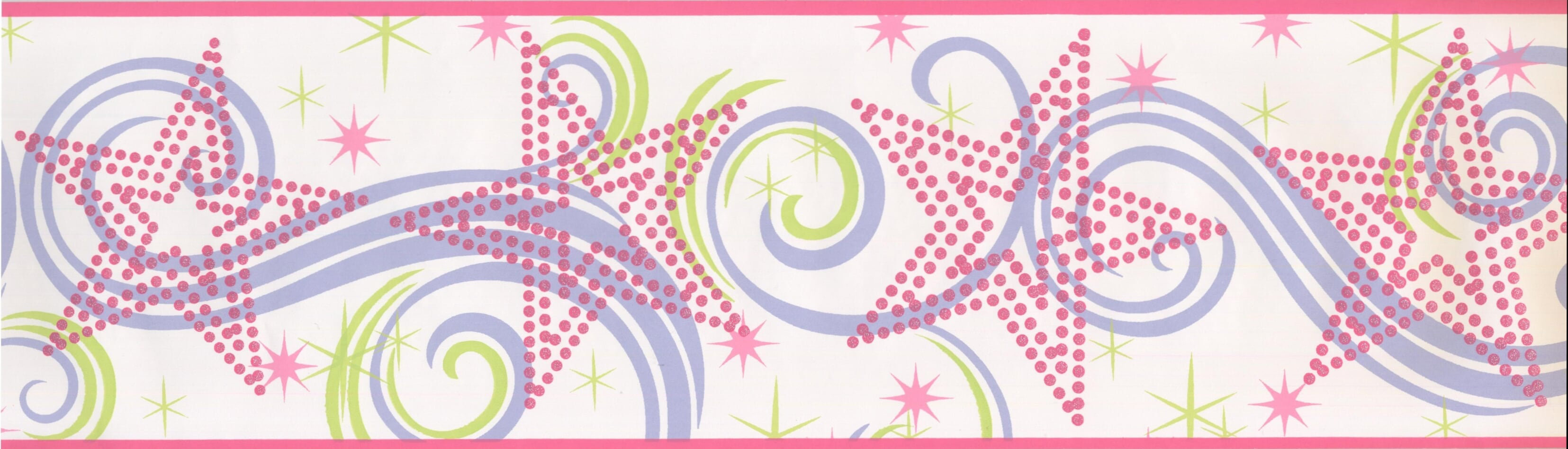 CONCORD WALLCOVERINGS ™ Polka Dot Stars and Swirls Abstract 0.58' L x ...