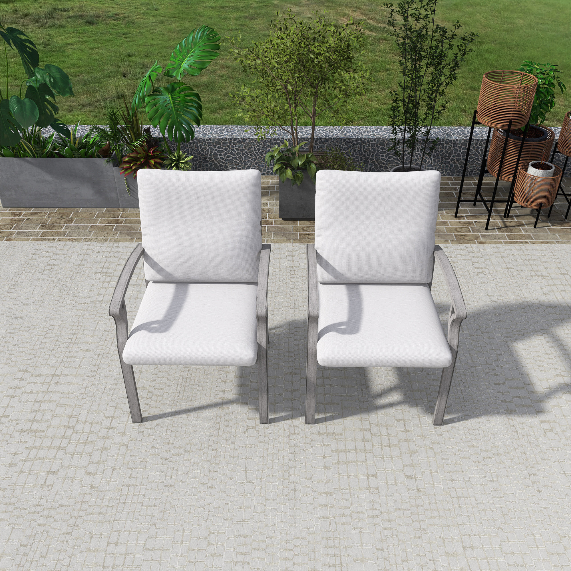 Lark Manor™ 2 Modern Design Aluminum Outdoor Patio Chairs | Wayfair