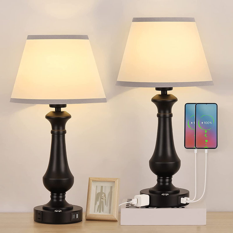Charlton Home® Chleo Metal USB Table Lamp & Reviews | Wayfair