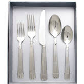 Fortessa Doria 5 Piece 18/10 Stainless Steel Flatware Set, Service for ...