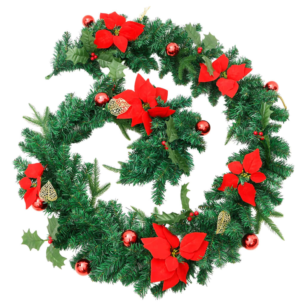 VidaXL Christmas Garland Holiday Artificial Xmas Garland with LED ...