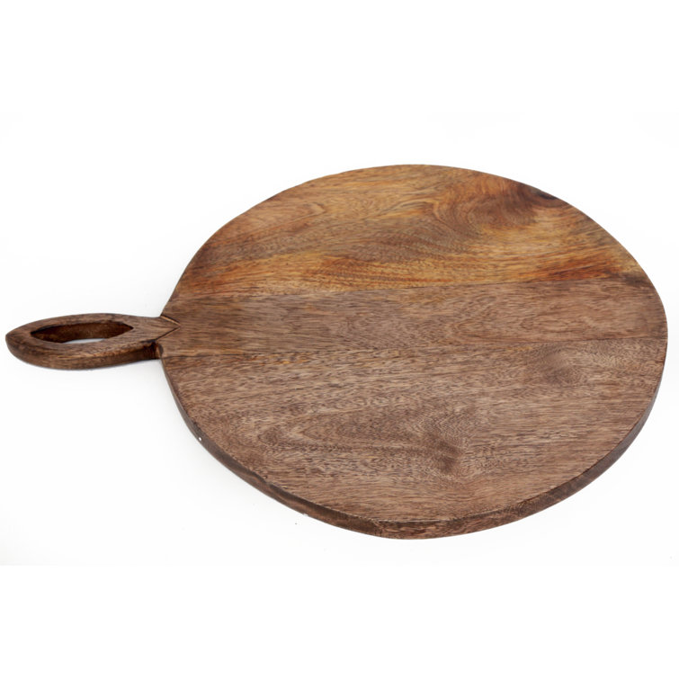 Alpen Home Circular Wooden Chopping Board With Carved Handle 49Cm ...