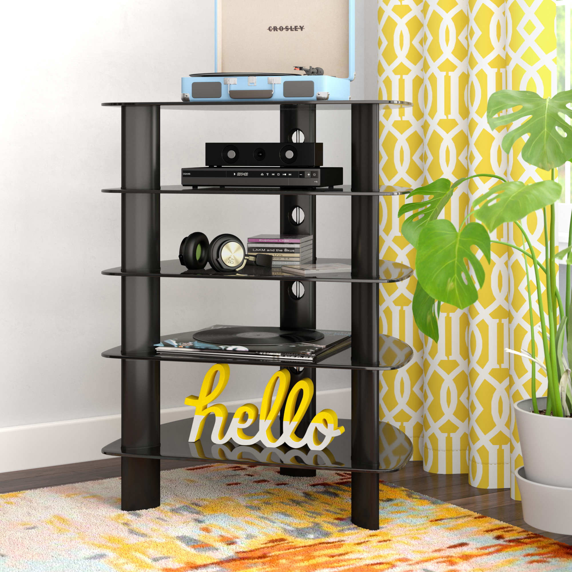 Latitude Run® Norwood Glass Stand Audio Rack & Reviews | Wayfair