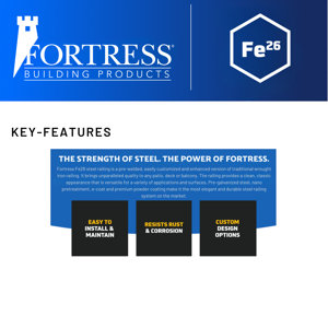 Fortress Building Products Fe26 Axis Steel Railin.g Stair Panel | Wayfair